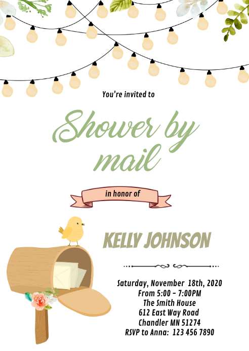 Shower by mail girl theme party Template | PosterMyWall