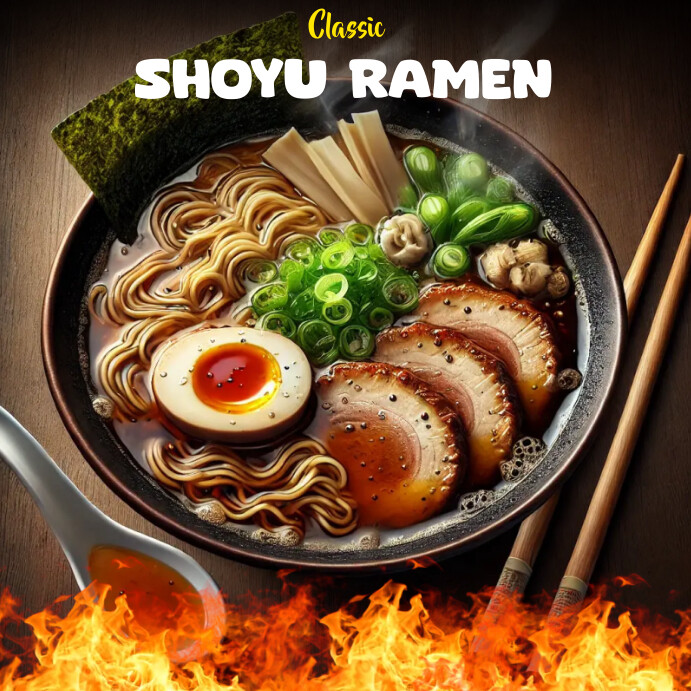 Shoyu Ramen Soup Instagram Ad Template | PosterMyWall