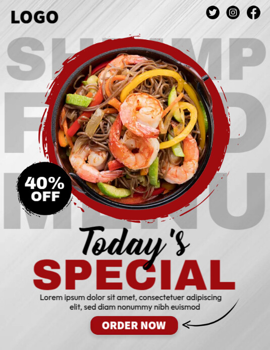 Shrimp Food Menu Template | PosterMyWall