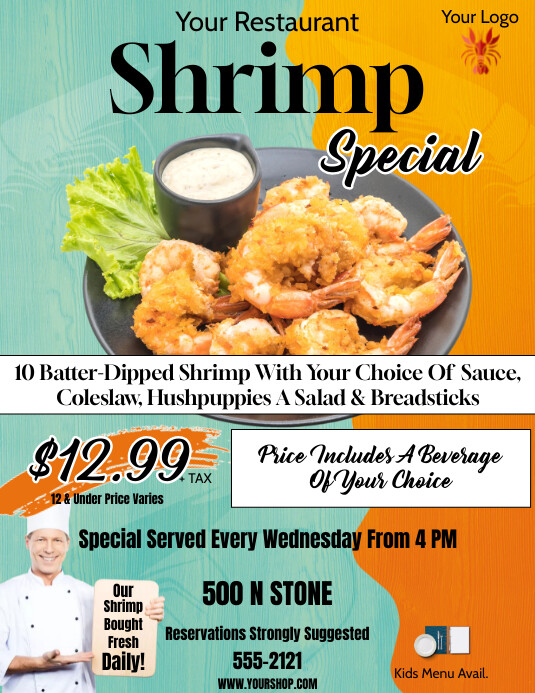 Copy of Shrimp Special Ad Flyer | PosterMyWall