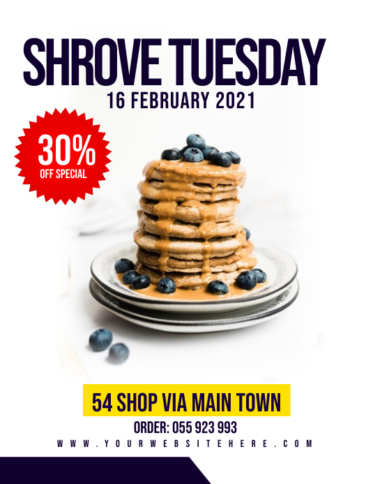 SHROVE TUESDAY Template | PosterMyWall