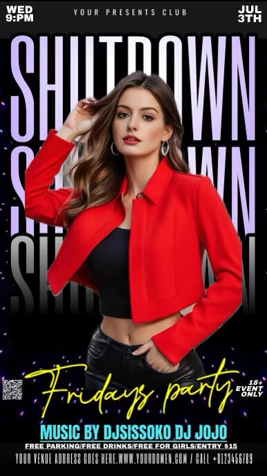 SHUTDOWN FRIDAYS PARTY Template | PosterMyWall