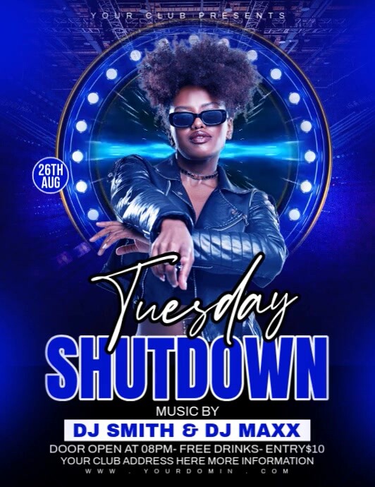 Shutdown Tuesday Template | PosterMyWall