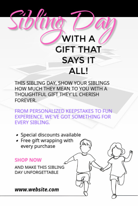 Copy of Sibling Day Business Ad Poster Template | PosterMyWall