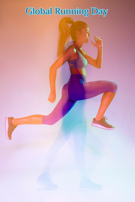 Plantilla de Side view athlete sprinting | PosterMyWall