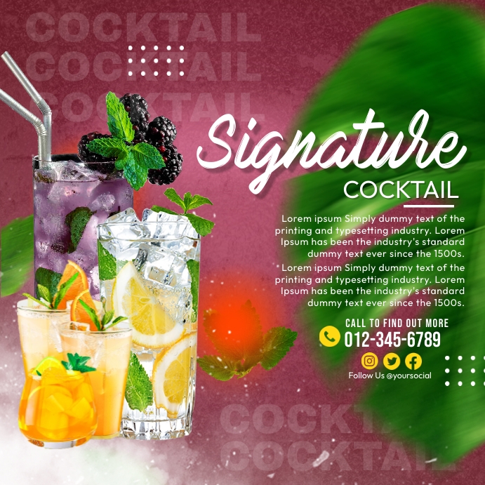 Copy of Signature Cocktail | PosterMyWall