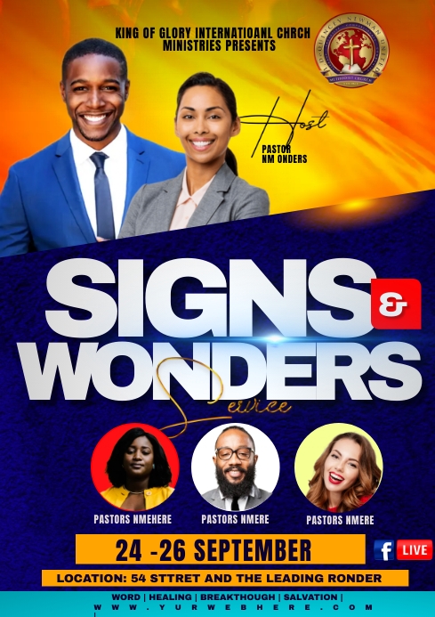 SIGNS AND WONDERS Template | PosterMyWall