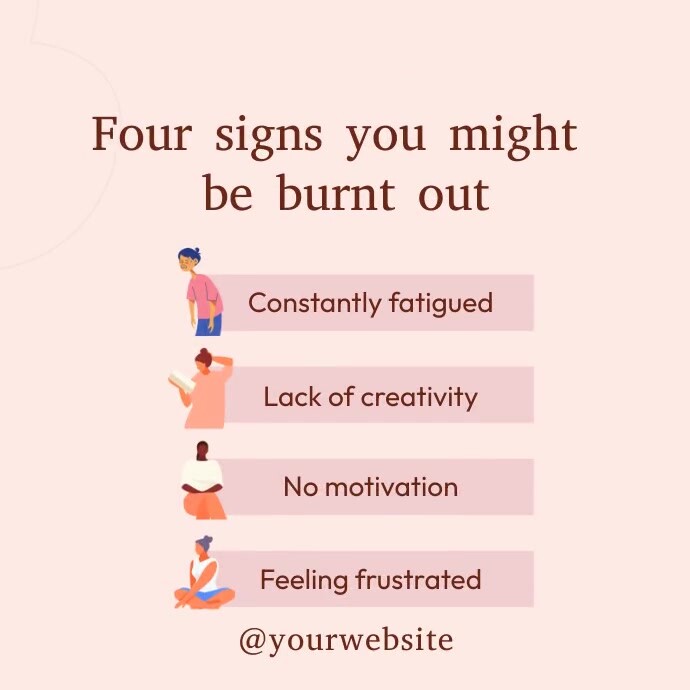 Signs of Burn Out Template | PosterMyWall