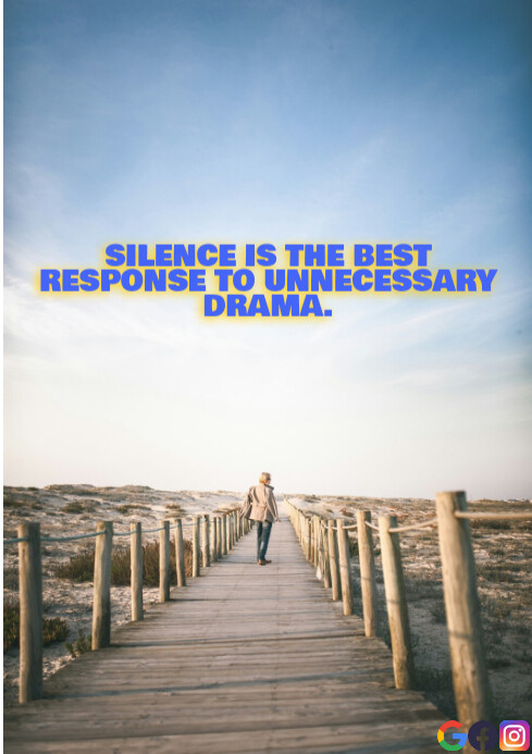 Modèle SILENCE AND DRAMA QUOTE TEMPLATE | PosterMyWall