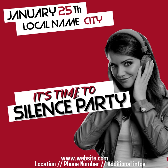 Silence Party instagram post Template | PosterMyWall