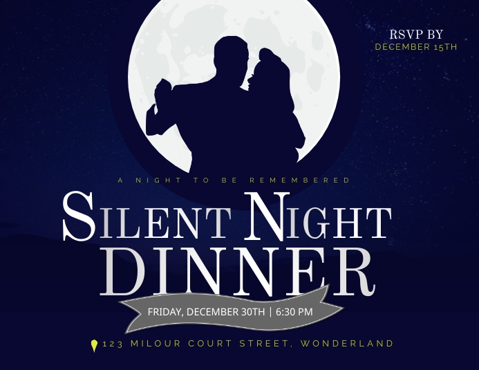 Silent Night Dinner Event Flyer (1) Template | PosterMyWall