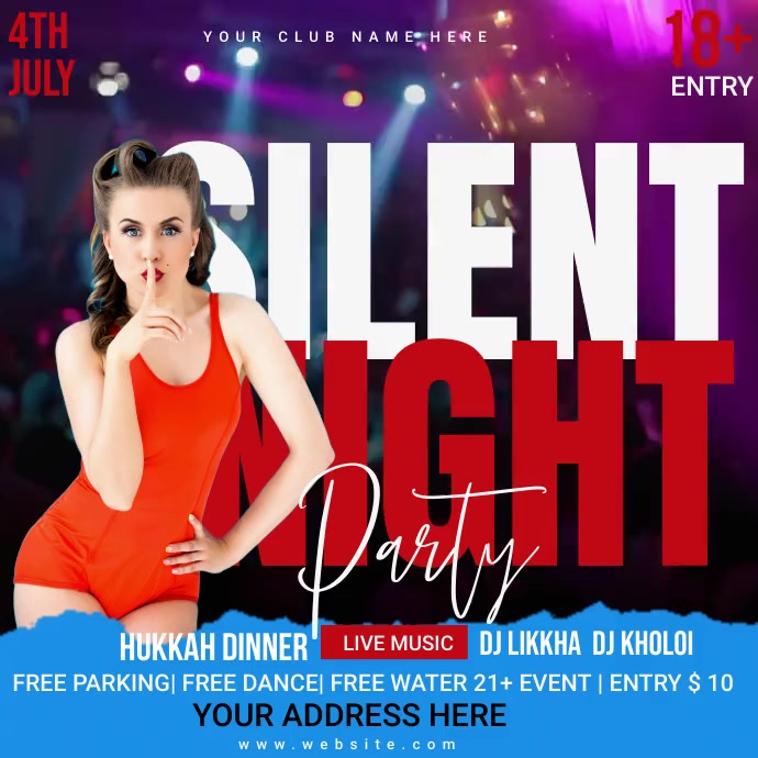 Plantilla de silent night party | PosterMyWall