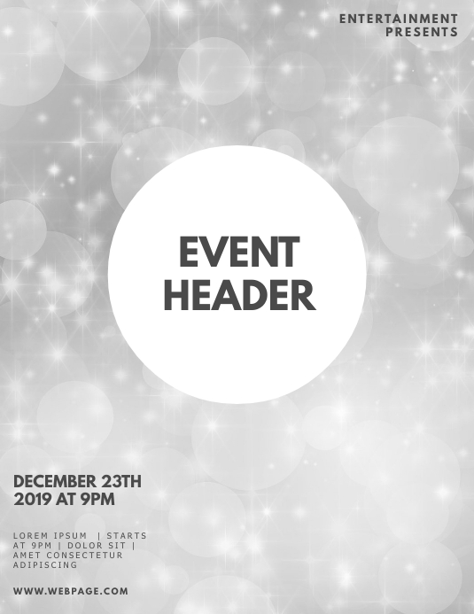 Copy of Silver Gala bokeh flyer design template | PosterMyWall