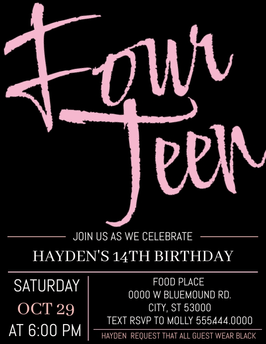 Simple Age Birthday Invitation Template | PosterMyWall