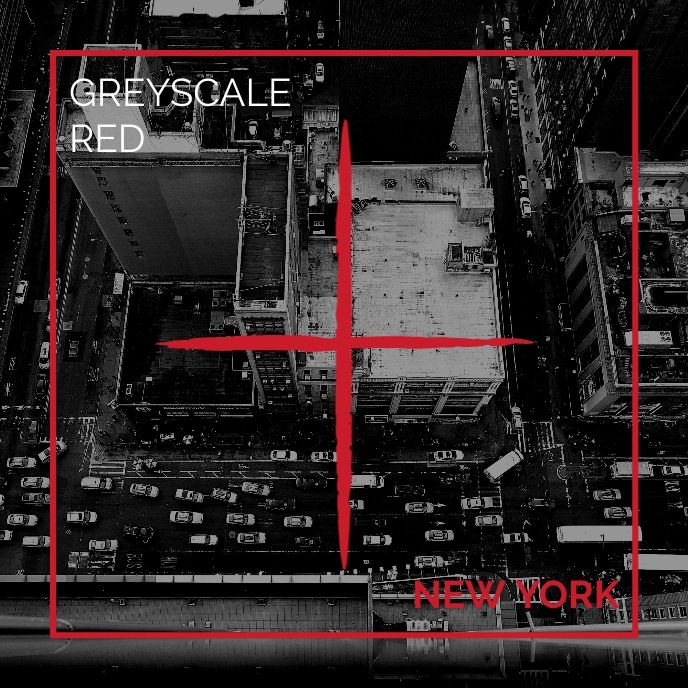Simple Album Cover Greyscale Red City Dark Template | PosterMyWall