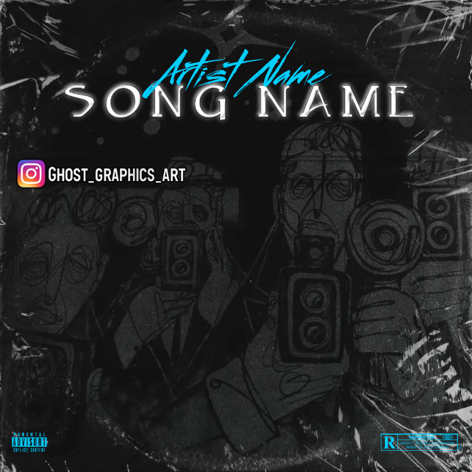 Plantilla de Simple Portada Del álbum Música Arte Trampa Mixtape Rap ...