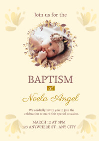 Simple Baby Baptism Invitation Template | PosterMyWall