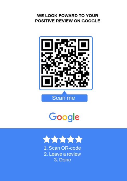 Simple blue Google review card Template | PosterMyWall