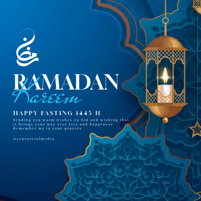 Simple Blue Ramadan Kareem Template | PosterMyWall