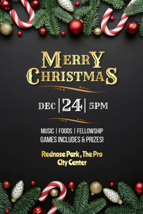 Simple Christmas Invitation Template | PosterMyWall