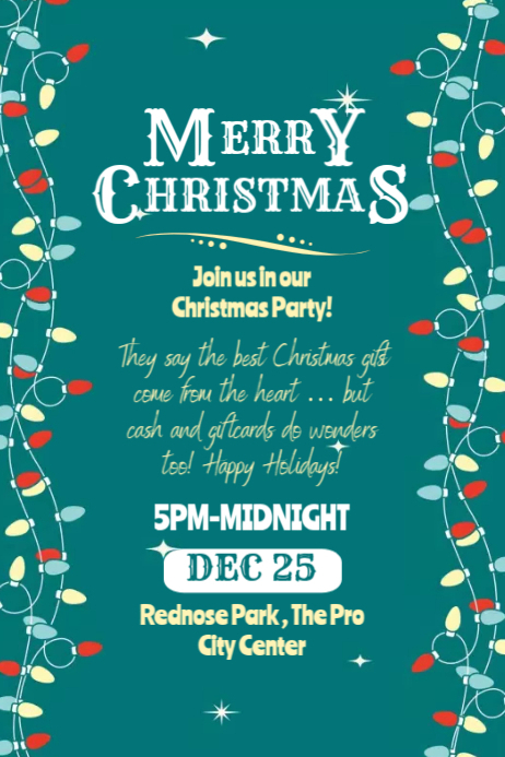 Simple Christmas Invitation Template | PosterMyWall