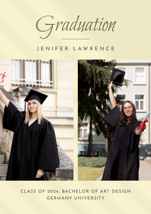 Copy of Simple Cream Graduation Photo Frame Flyer | PosterMyWall