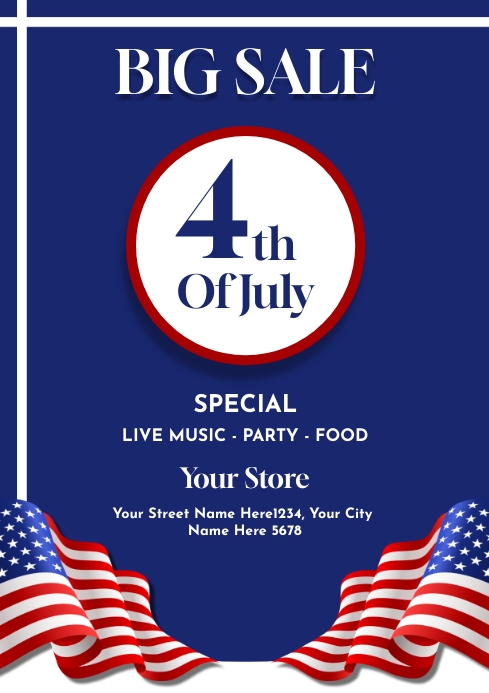 Simple Creative 4th Of July Sale Celebration Template | PosterMyWall