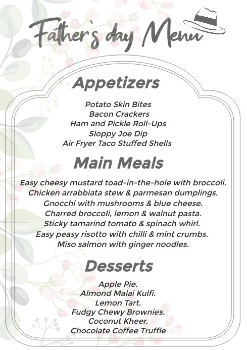 SIMPLE FATHER'S DAY MENU 2023 TEMPLATE | PosterMyWall