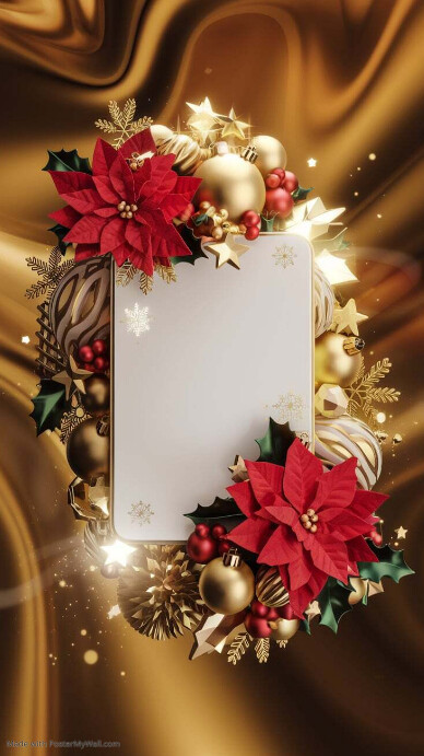 Simple Floral Christmas Card Design Template | PosterMyWall