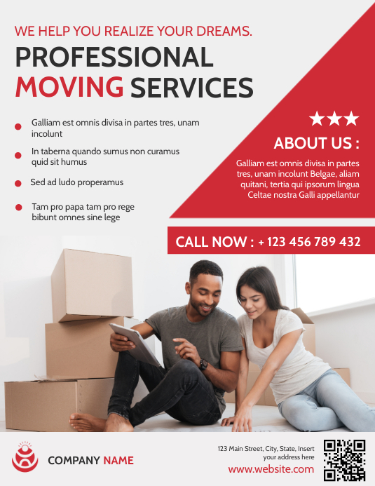 Simple generic geometric moving services adve Template | PosterMyWall