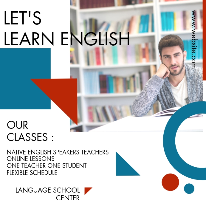 Copy of Simple geometric english classes | PosterMyWall