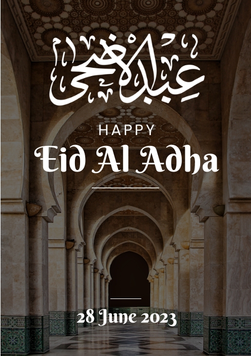 Simple Happy Eid Al Adha Flyer Template | PosterMyWall