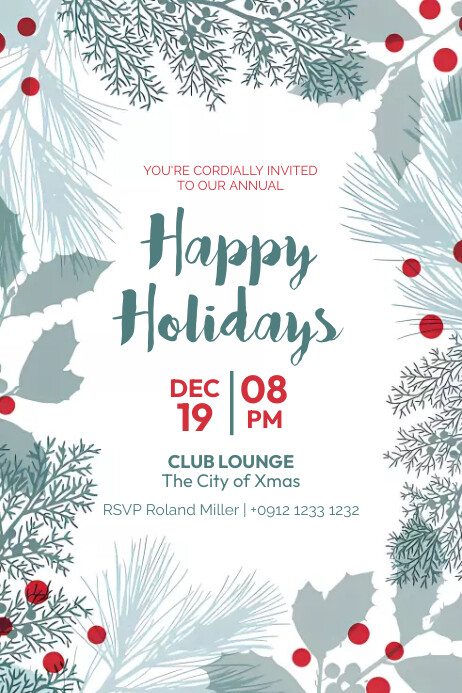 Simple Happy Holidays Template | PosterMyWall