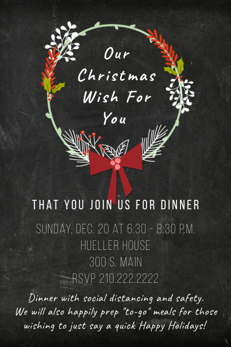 Simple Holiday Meal Template | PosterMyWall