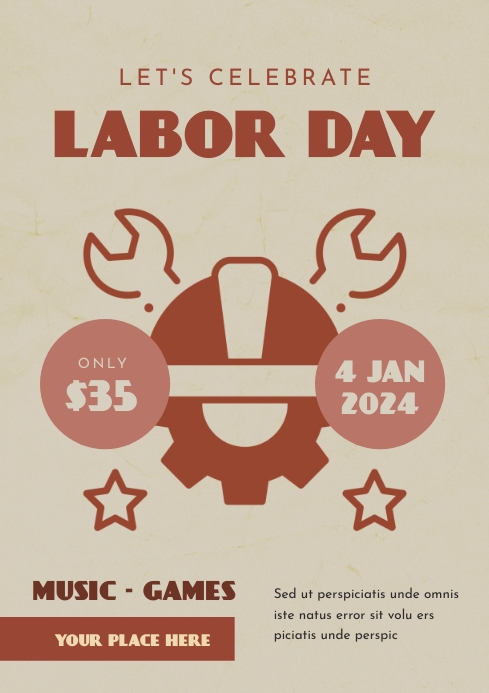 Copy of Simple Illustrative Labor Day Celebrate Event | PosterMyWall