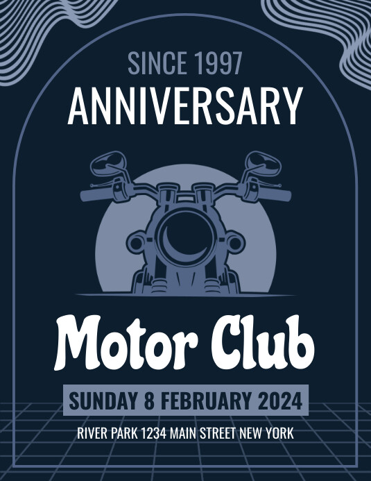 Simple Illustrative Motor Club Anniversary Template | PosterMyWall