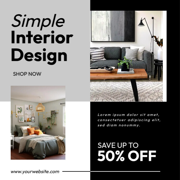 Simple Interior Design Template | PosterMyWall