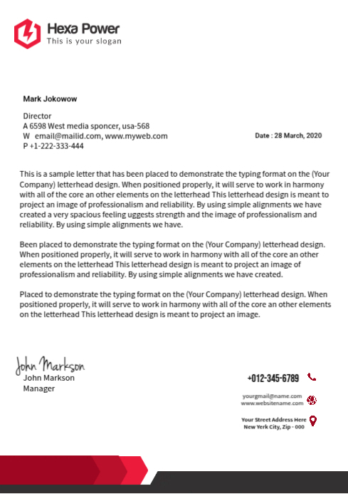 Simple Letter Head Template | PosterMyWall