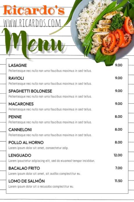 Simple Menu Poster Template | PosterMyWall