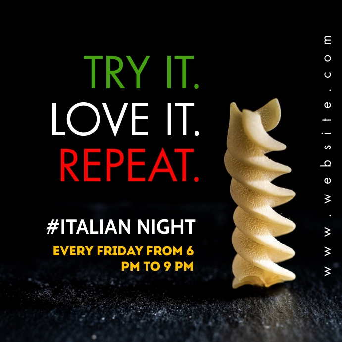 simple minimal italian night advertisement Template | PosterMyWall