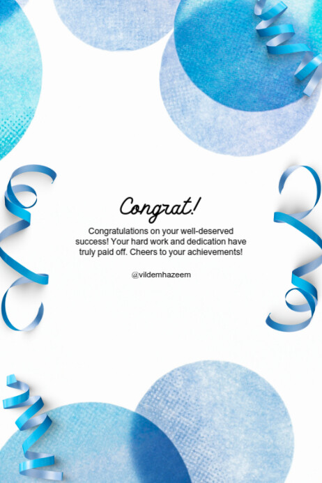Simple Modern Congratulation Card Template | PosterMyWall