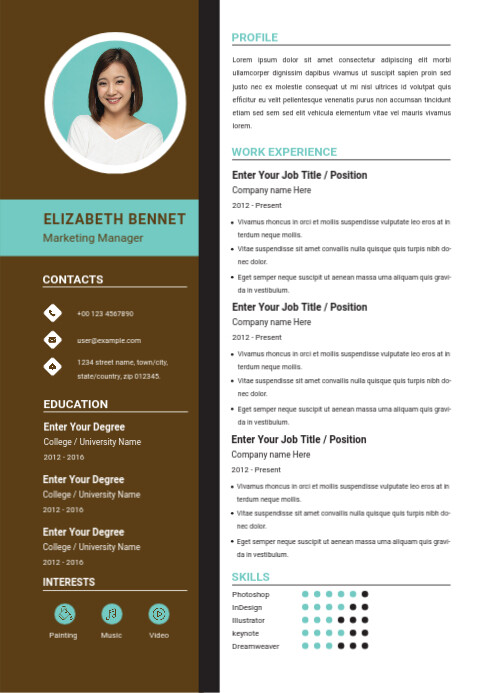 Simple Modern Resume Template | PosterMyWall