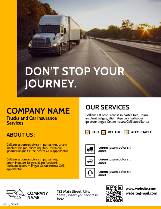 Copy of simple modern trucks and cars insurances serv | PosterMyWall