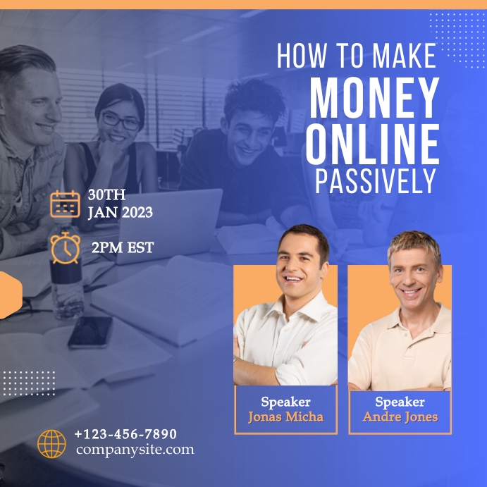 Simple Online Business Webinar Template | PosterMyWall