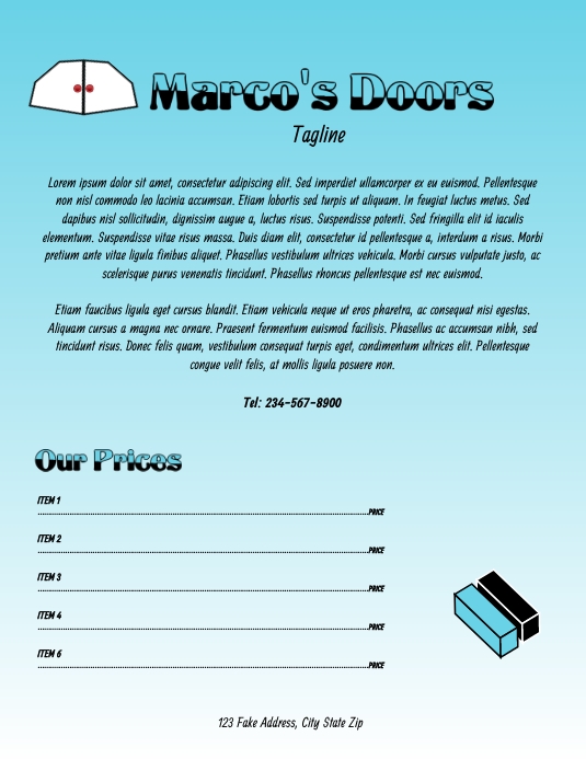 Simple Price Menu Template | PosterMyWall