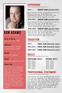Simple Professional Resume/CV poster flyer template green | PosterMyWall