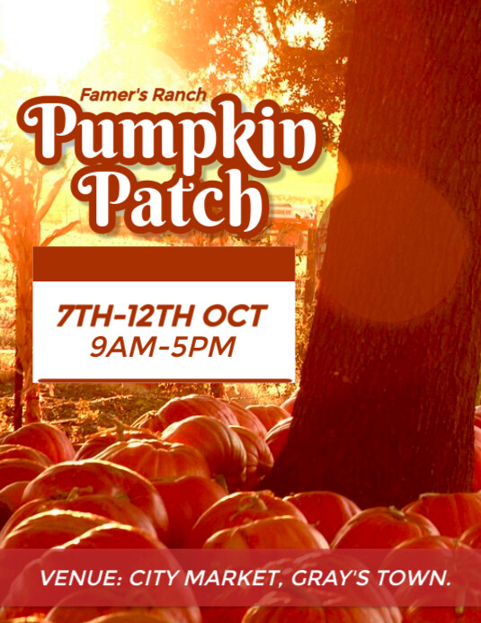 Copy of Simple pumpkin patch flyer template | PosterMyWall