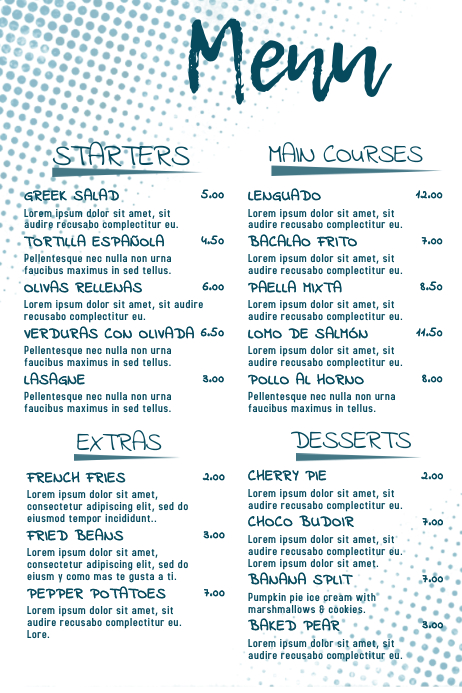 Copy of Simple Restaurant Menu Template | PosterMyWall