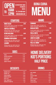 Simple Restaurant Menu Template | PosterMyWall