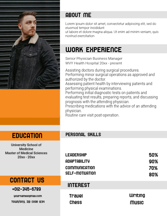 Simple Resume Flyer Template | PosterMyWall